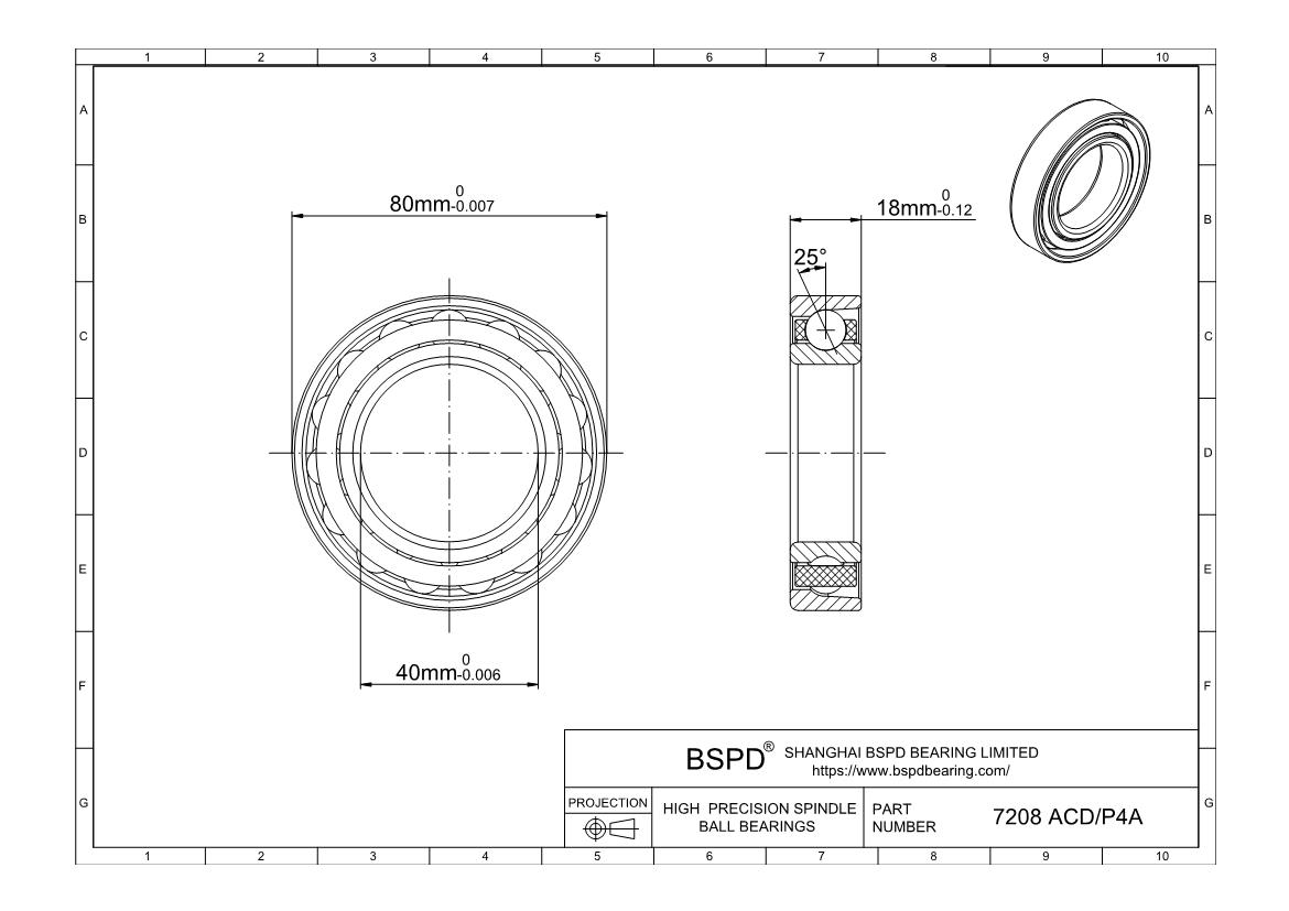 7208 ACD/P4A 高速角接触球轴承 | 佰仕彼得轴承公司